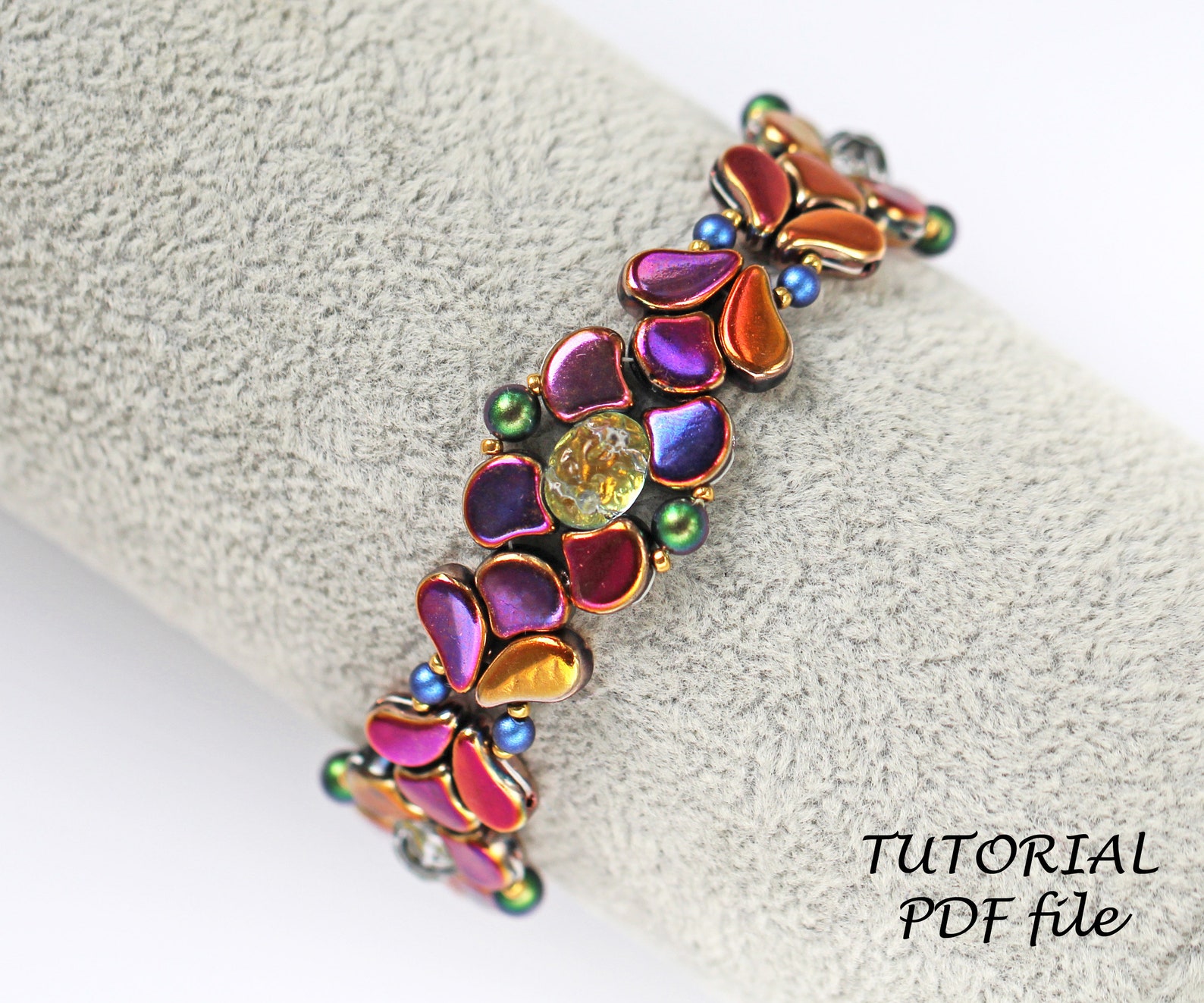 Beaded Bracelet Tutorial, Two Hole Beads, Bracelet Pattern, Beadwork ...