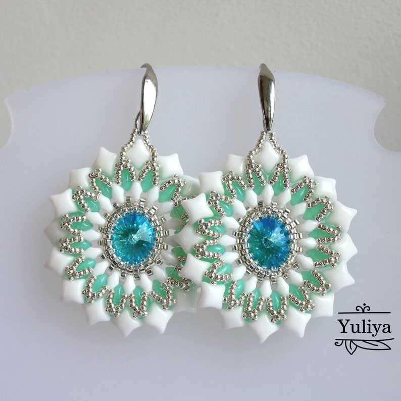 Beaded Earrings Tutorial Rivoli Earring Tutorial Wibeduo - Etsy