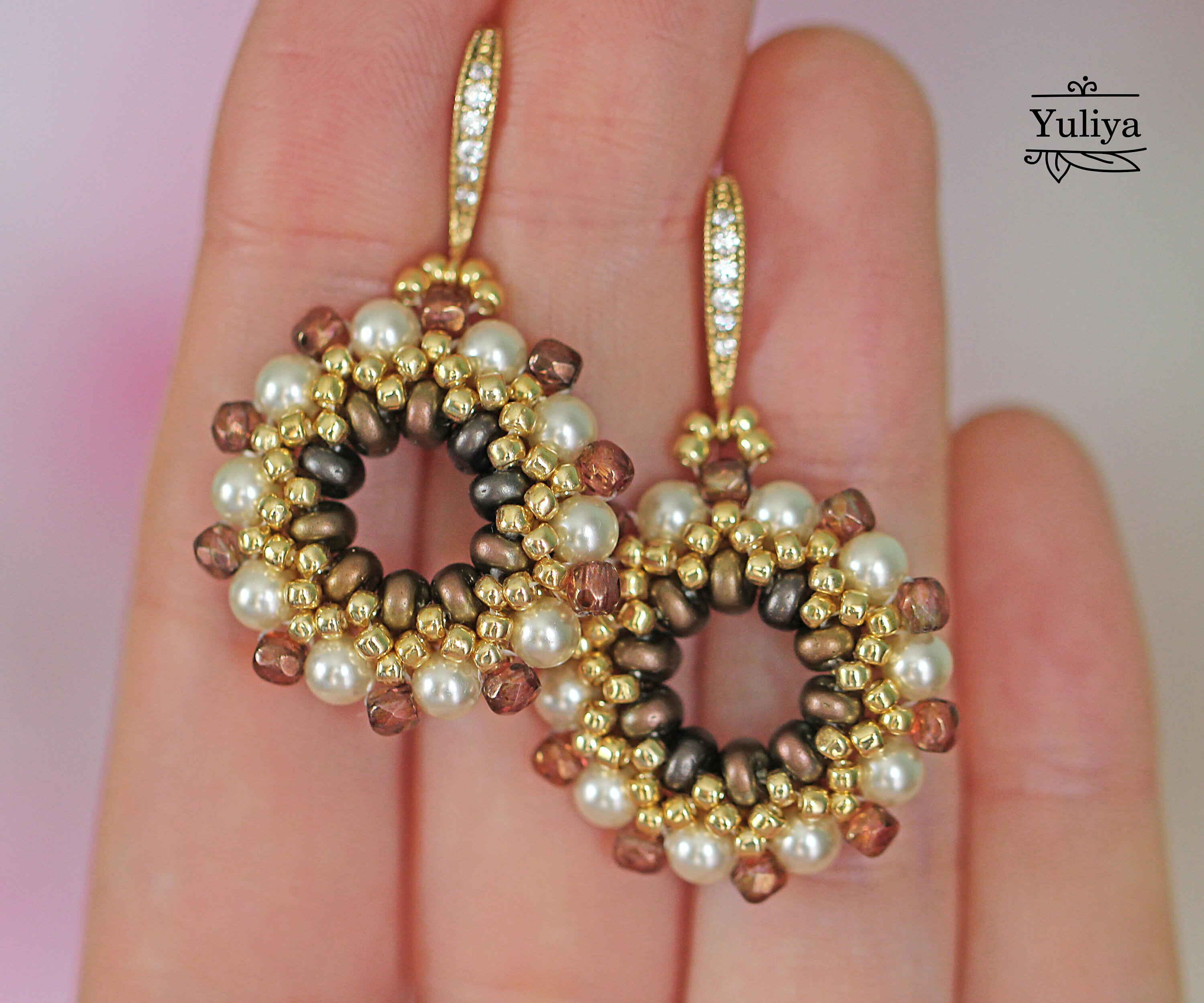 Hoop Earrings Tutorial Bead Earrings Pattern Seed Bead - Etsy UK