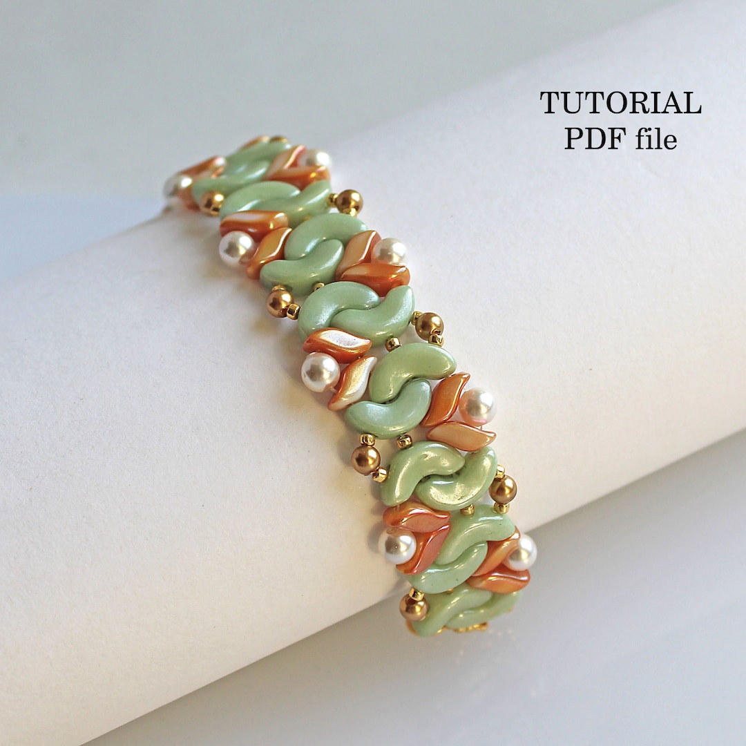 Beading Tutorial Bracelet Pattern Czech Beads Step-by-step Jewelry ...