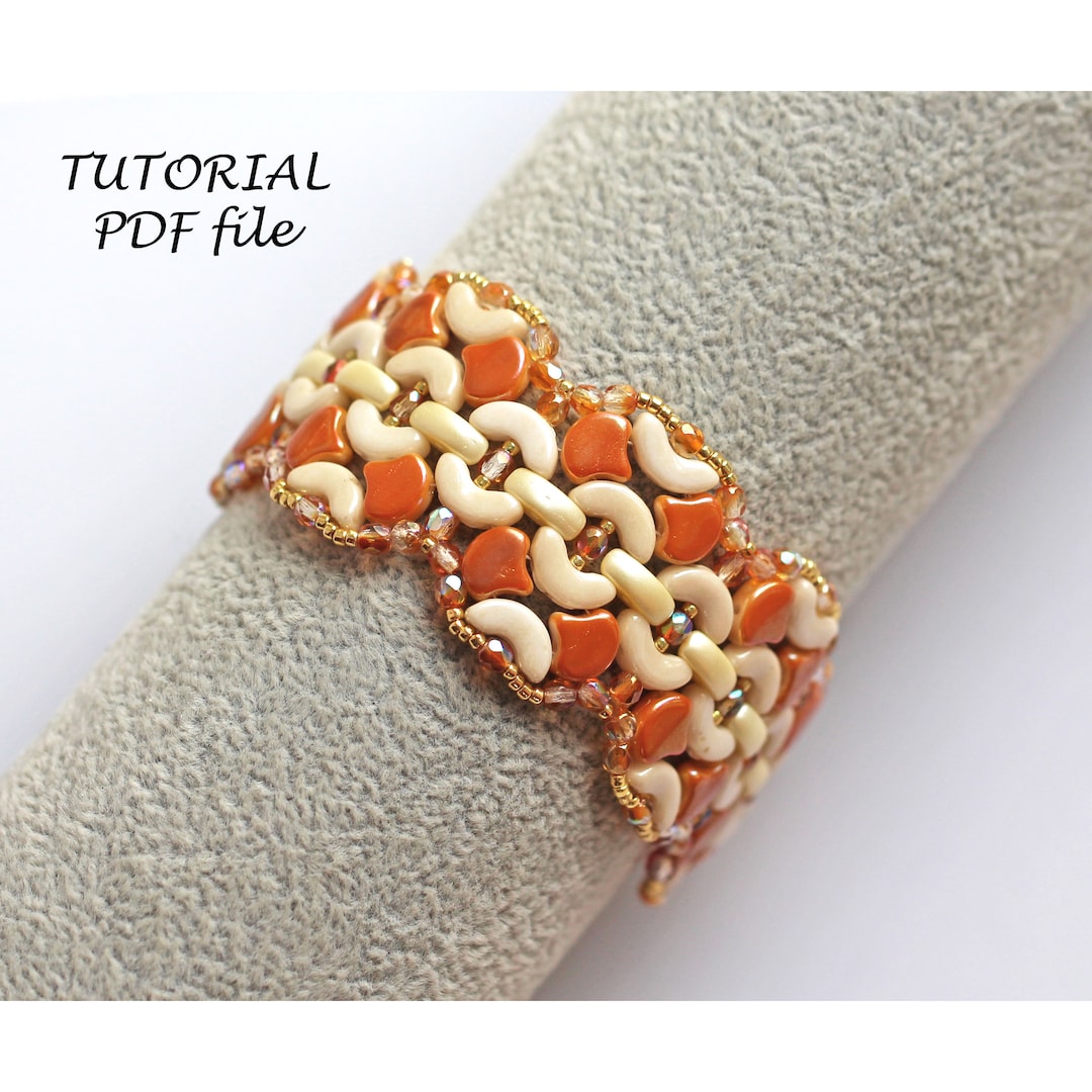 Pattern Beaded Bracelet, Beading Pattern, Czech Bead Pattern, Bead ...