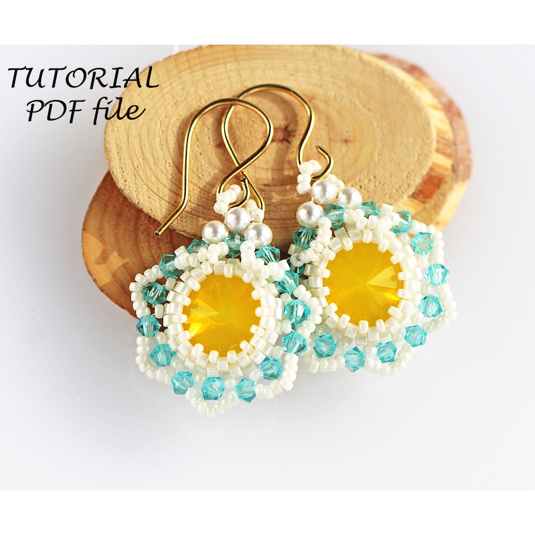 Rivoli Earrings Tutorial, Earrings Pattern, Bicone Tutorial, Rivoli ...