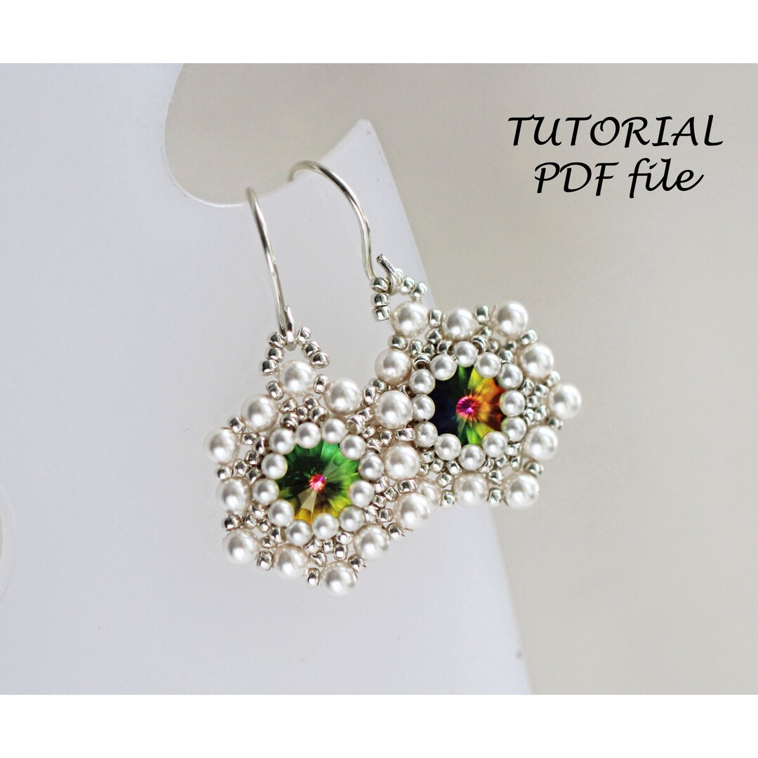 Beaded Earring Tutorial, Earrings Tutorial, Beading Pattern, Rivoli ...