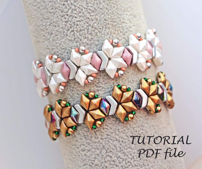Simple Bead Pattern Beginner Bracelet Tutorial Easy Beading | Etsy
