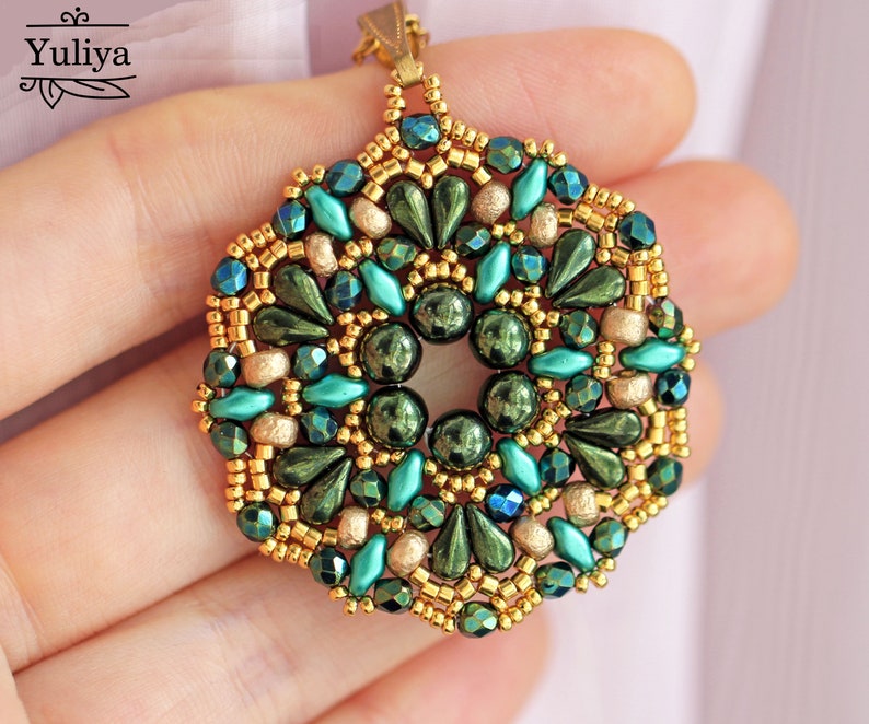 Tutorial Pendant Bead Pattern Pendant Beading Tutorial - Etsy