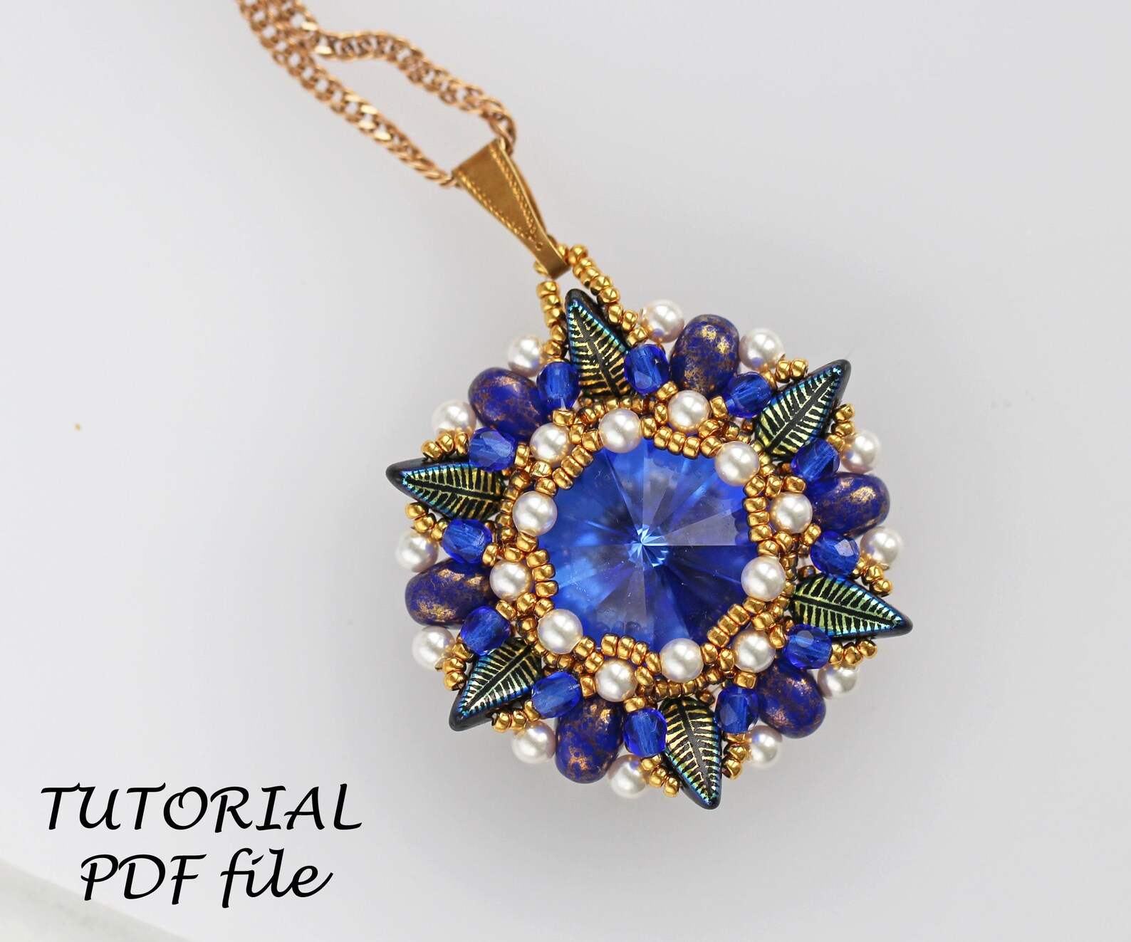 Beaded Pendant Pattern Swarovski Tutorial Beadwork Pattern - Etsy