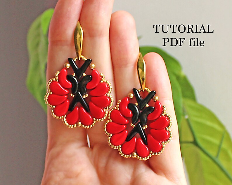 Beaded Earrings Tutorial Paisley Bead Pattern Bead Earrings - Etsy