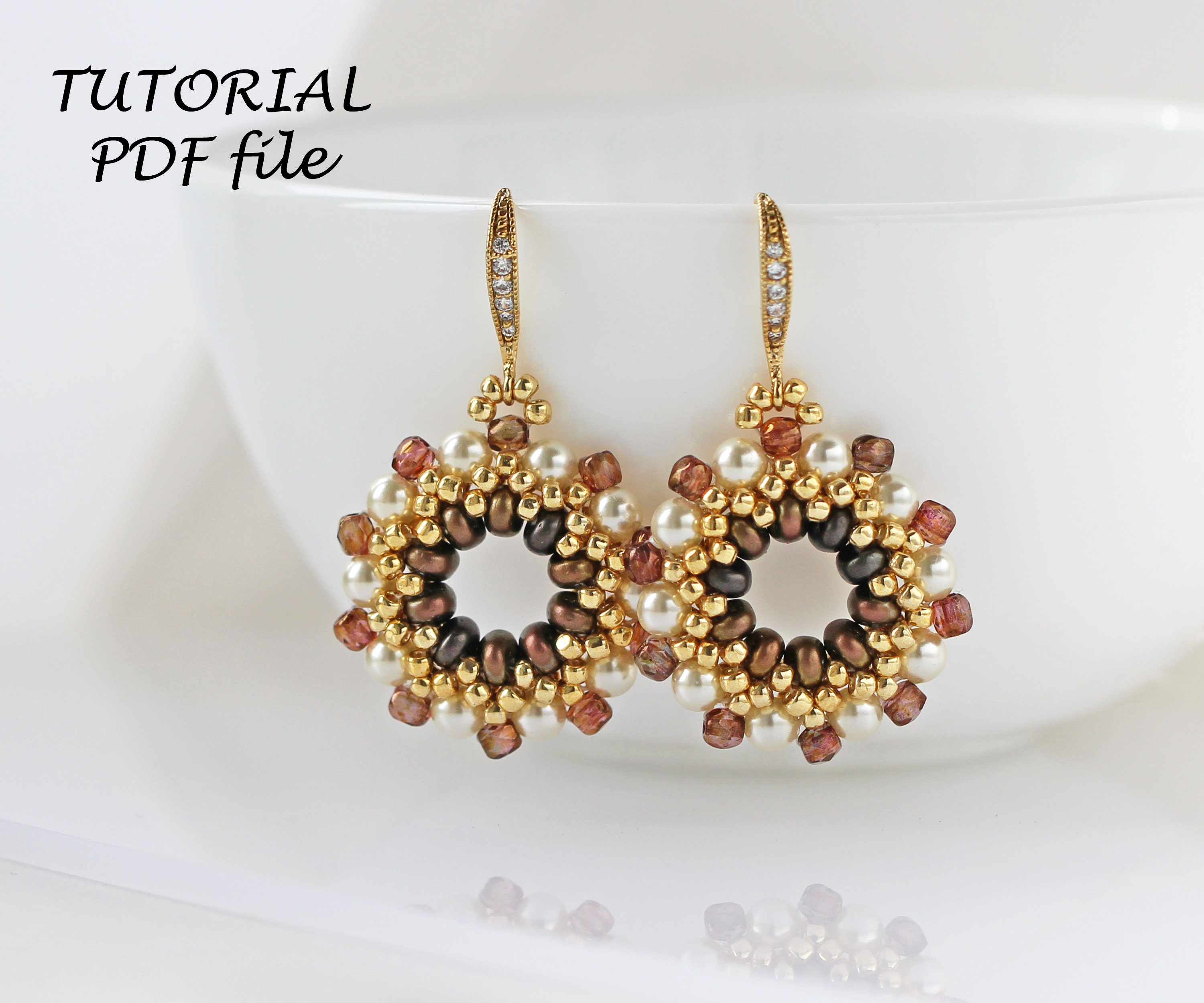 Hoop Earrings Tutorial Bead Earrings Pattern Seed Bead - Etsy UK
