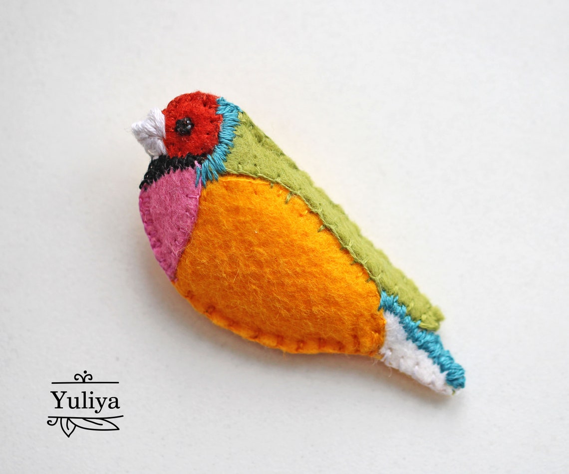 Felt Brooch Pattern Felt Sewing Pattern Bird Tutorial - Etsy