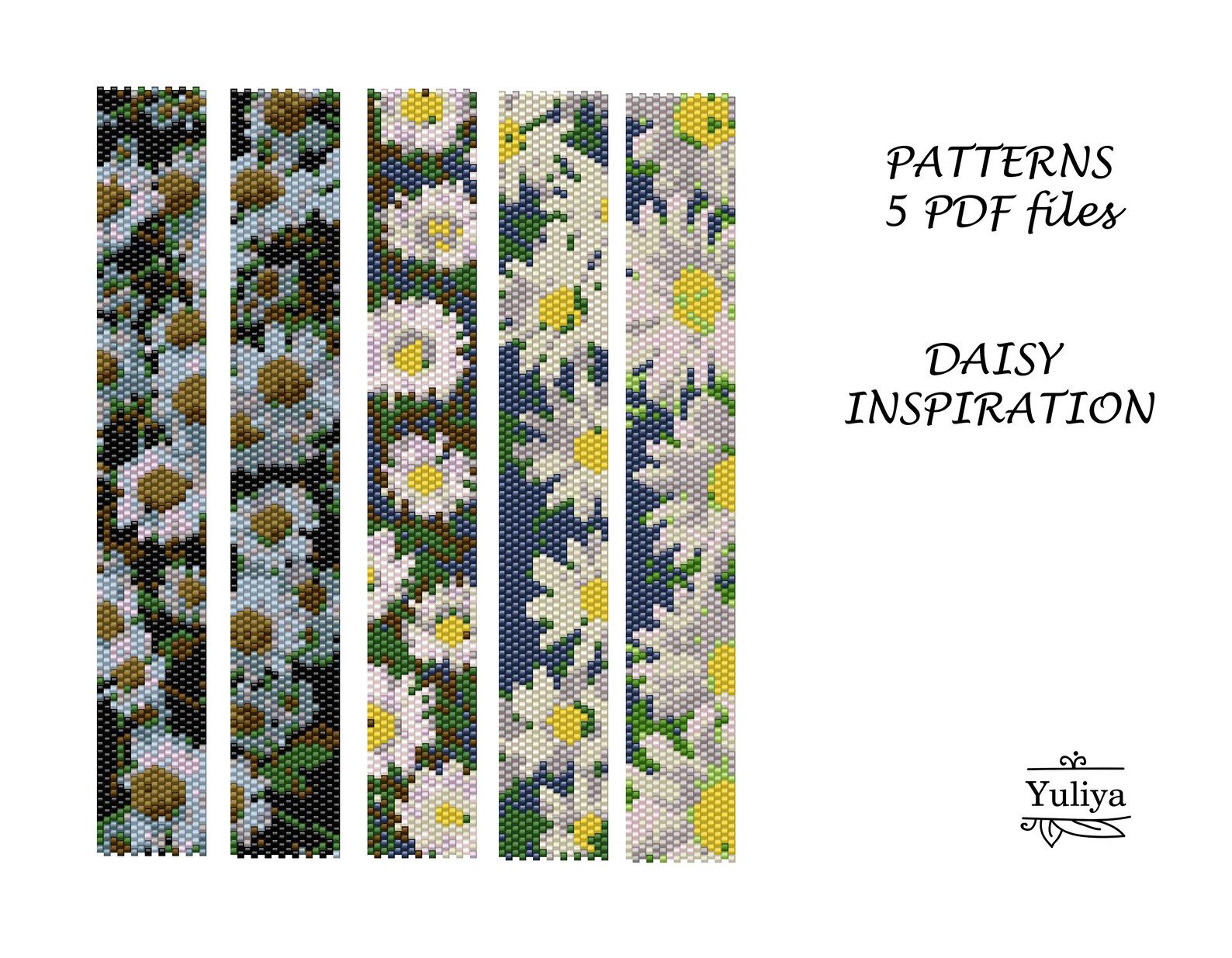 Pattern Peyote Bracelet Daisy Peyote Stitch Pattern Seed | Etsy