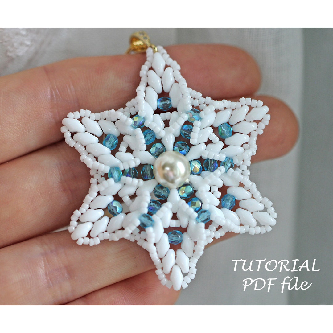 Beading Tutorial Snowflake Pendant, Beaded Snowflake Tutorial ...