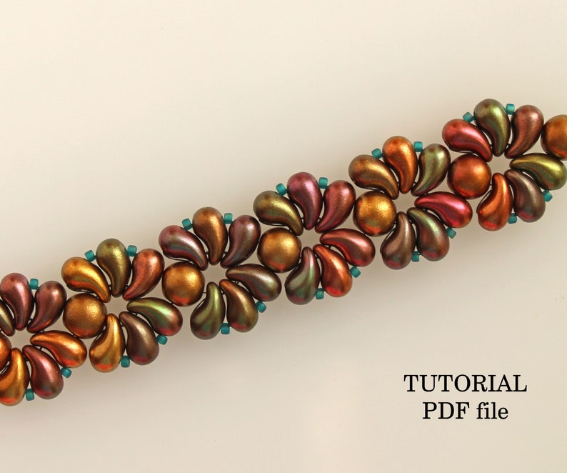 Beading Pattern Bracelet Bead Bracelet Tutorial Duo Bead - Etsy