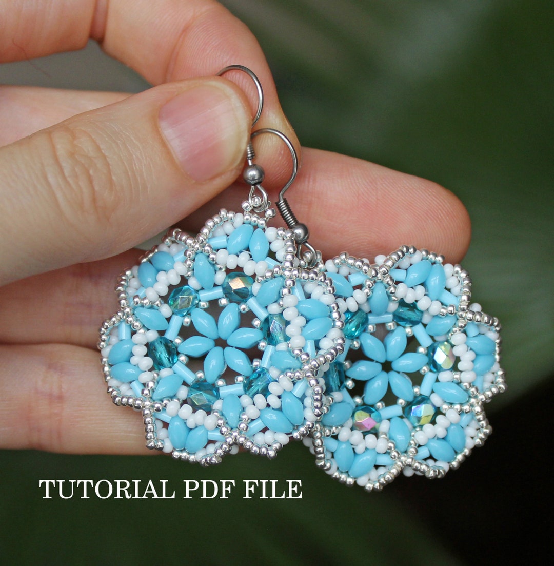 Beaded Earrings Tutorial Beading Tutorial Earrings Superduo - Etsy