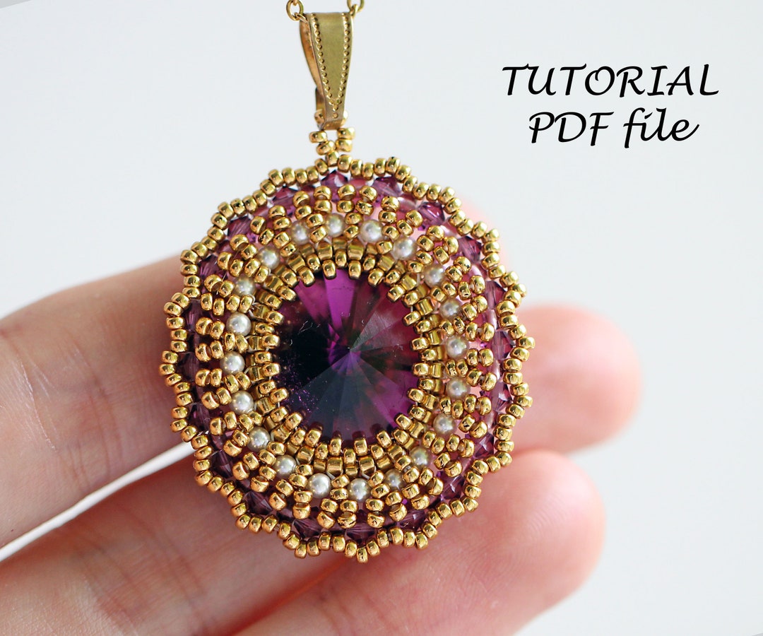 Pendant Tutorial Bead Rivoli Pattern Oval Rivoli 18x13.5 - Etsy