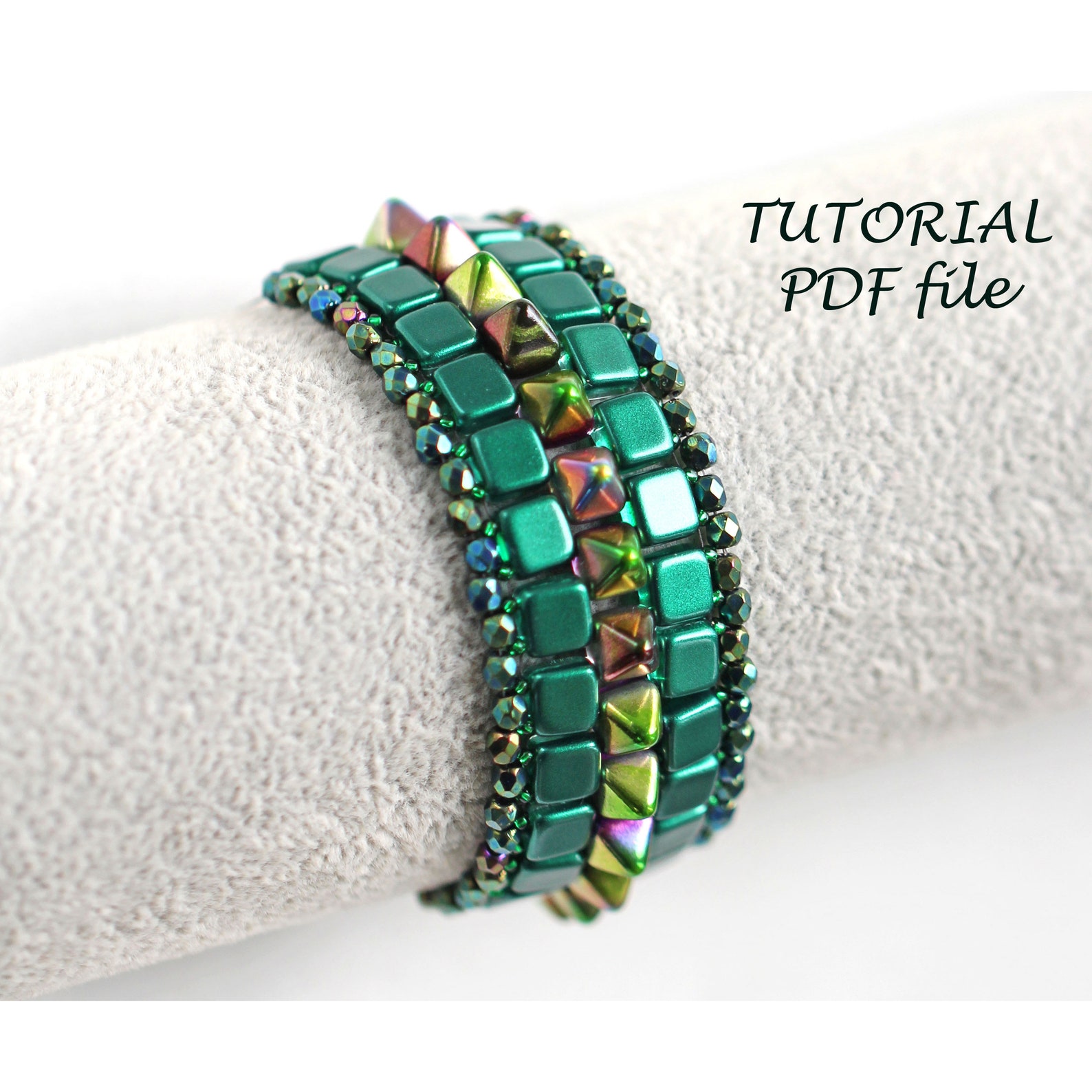 Bead Weaving Bracelet Tutorial Tile Bead Tutorial, Pyramid Bead Pattern ...