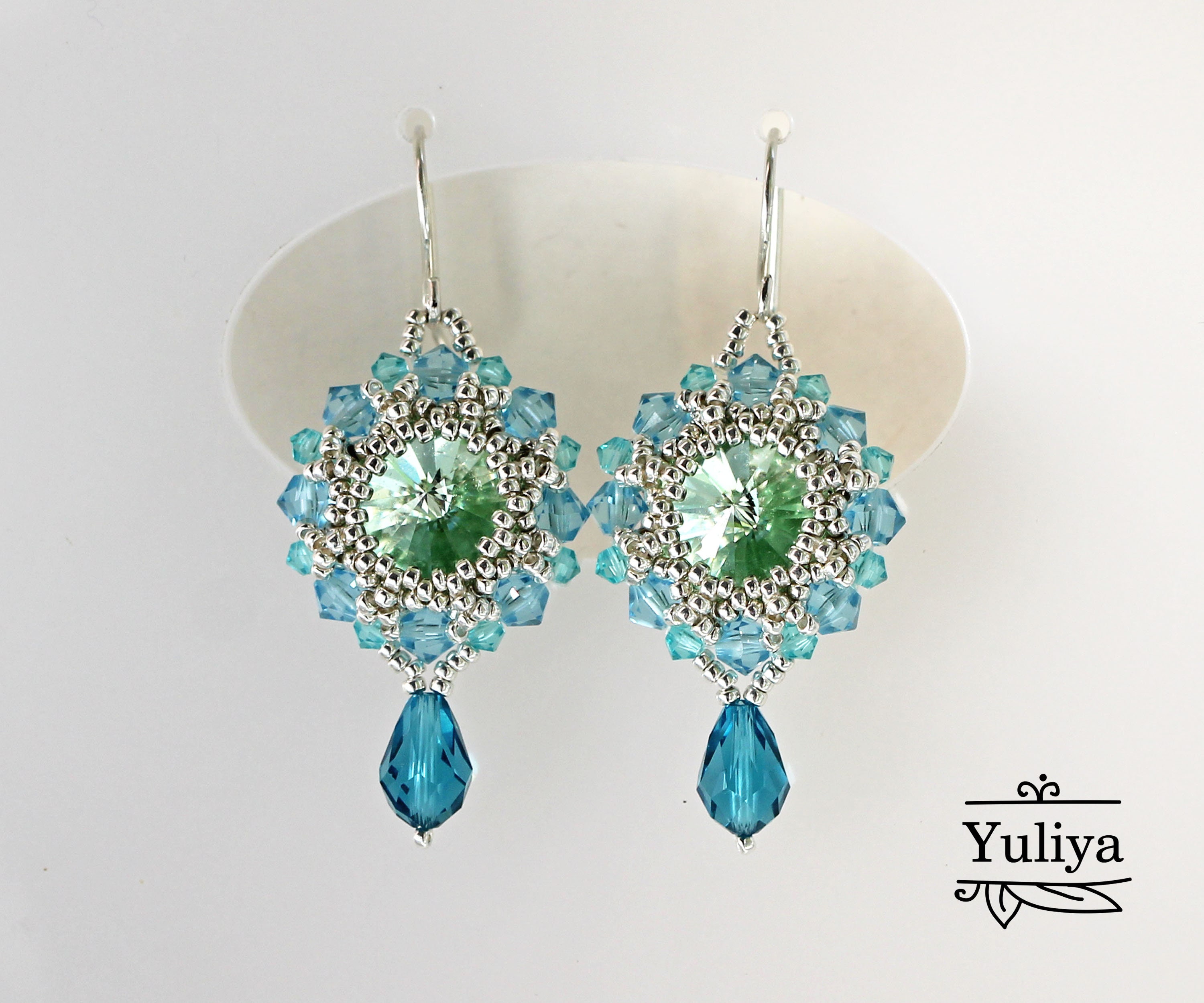 Beaded Earrings Tutorial Earrings Pattern Rivoli Earrings - Etsy
