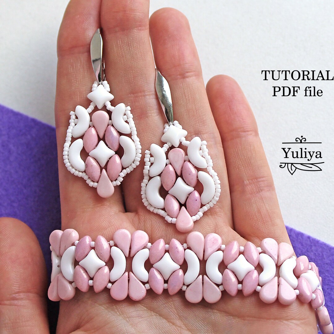 Beading Tutorial Jewelry Set Bead Pattern Bead Bracelet and - Etsy