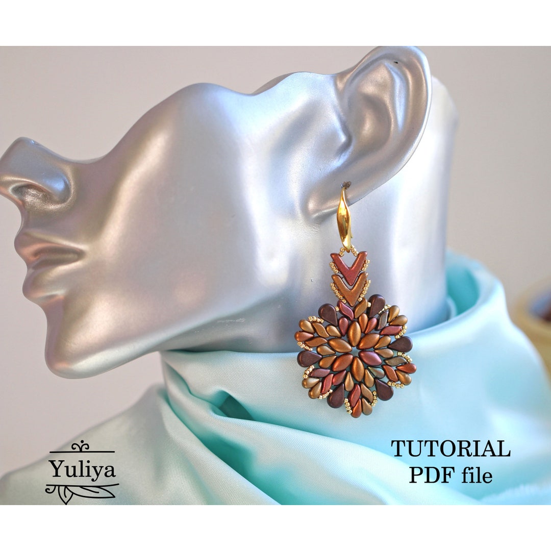 Beading Tutorial Earrings Pattern Dropduo Irisduo Stormduo AVA Beads ...
