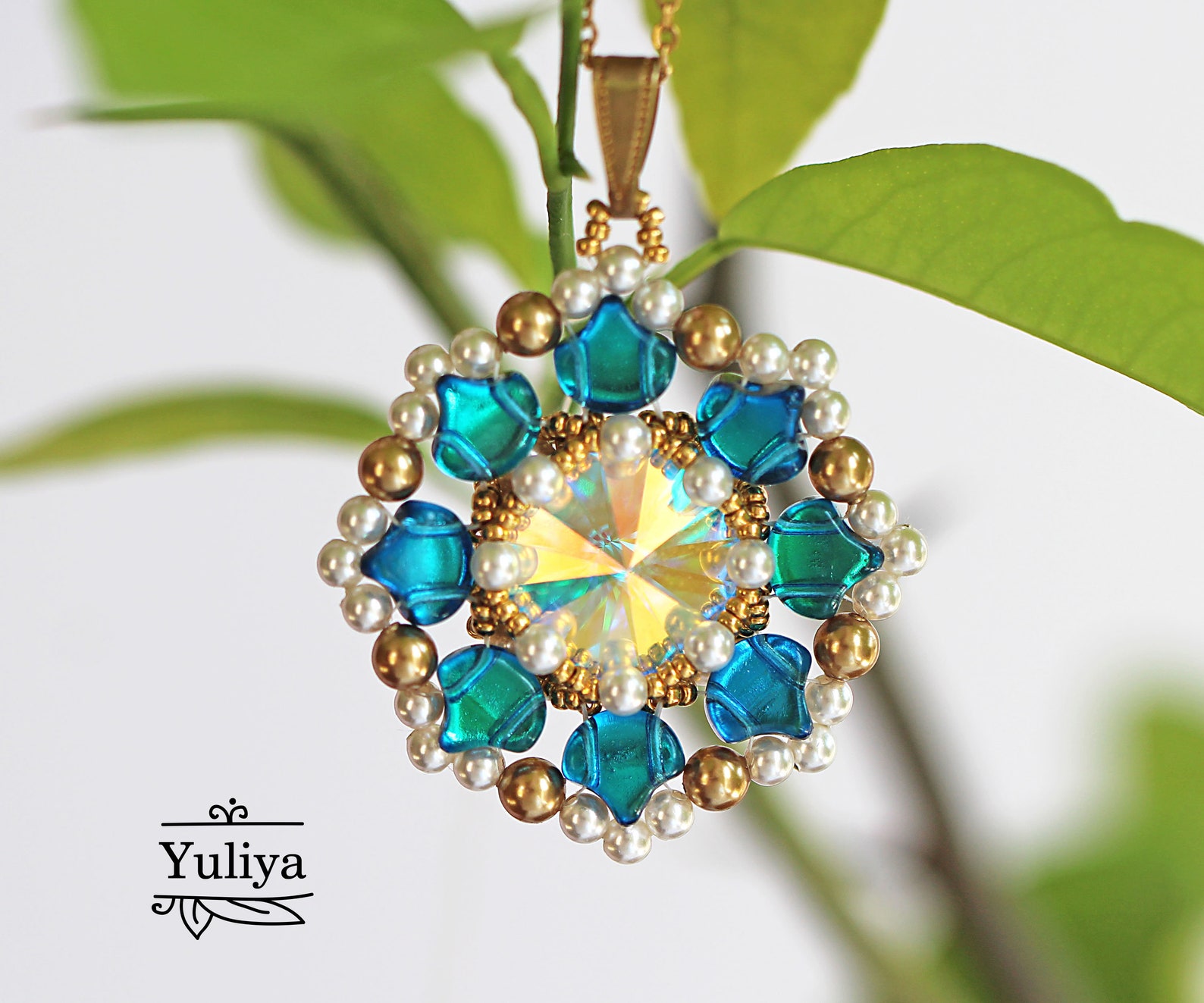 Beaded Pendant Tutorial Beading Tutorial & Pattern Pendant - Etsy