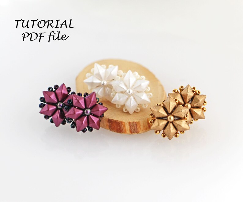 Tutorial Stud Earrings Beaded Earrings Tutorial Bead | Etsy