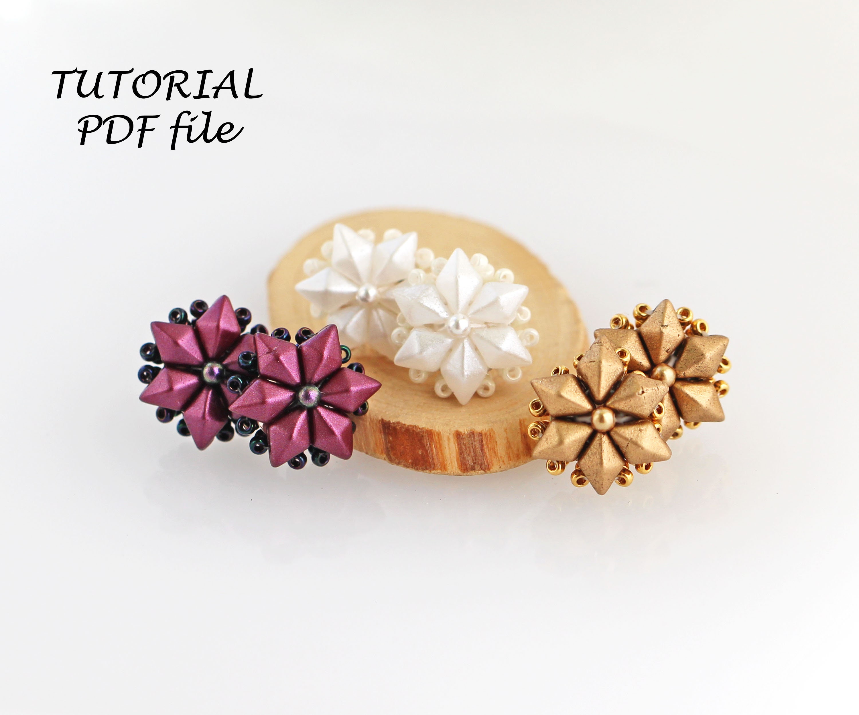 Tutorial Stud Earrings Beaded Earrings Tutorial Bead | Etsy