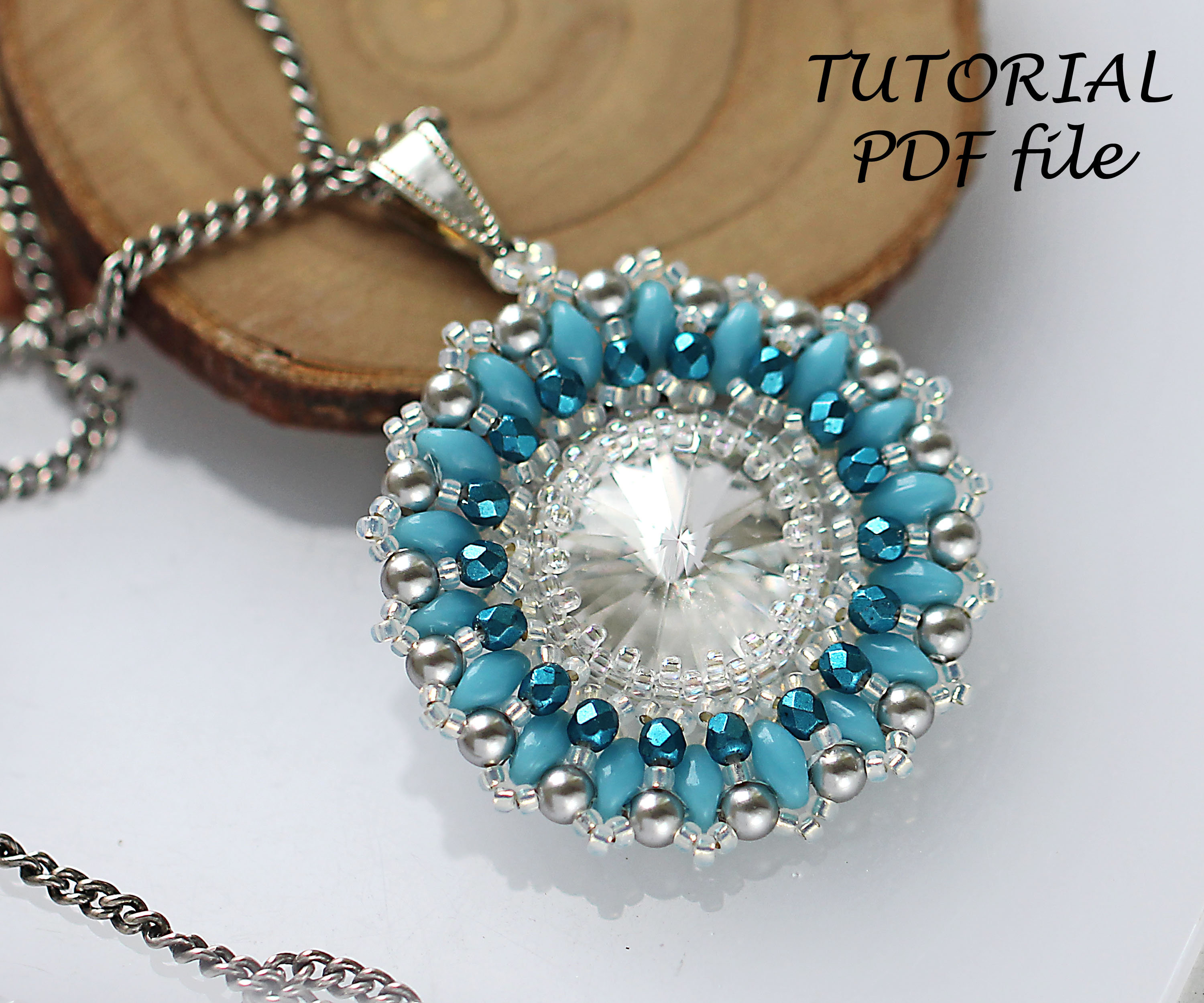 Beaded Rivoli Pendant Pattern Swarovski Tutorial Bead Rivoli - Etsy
