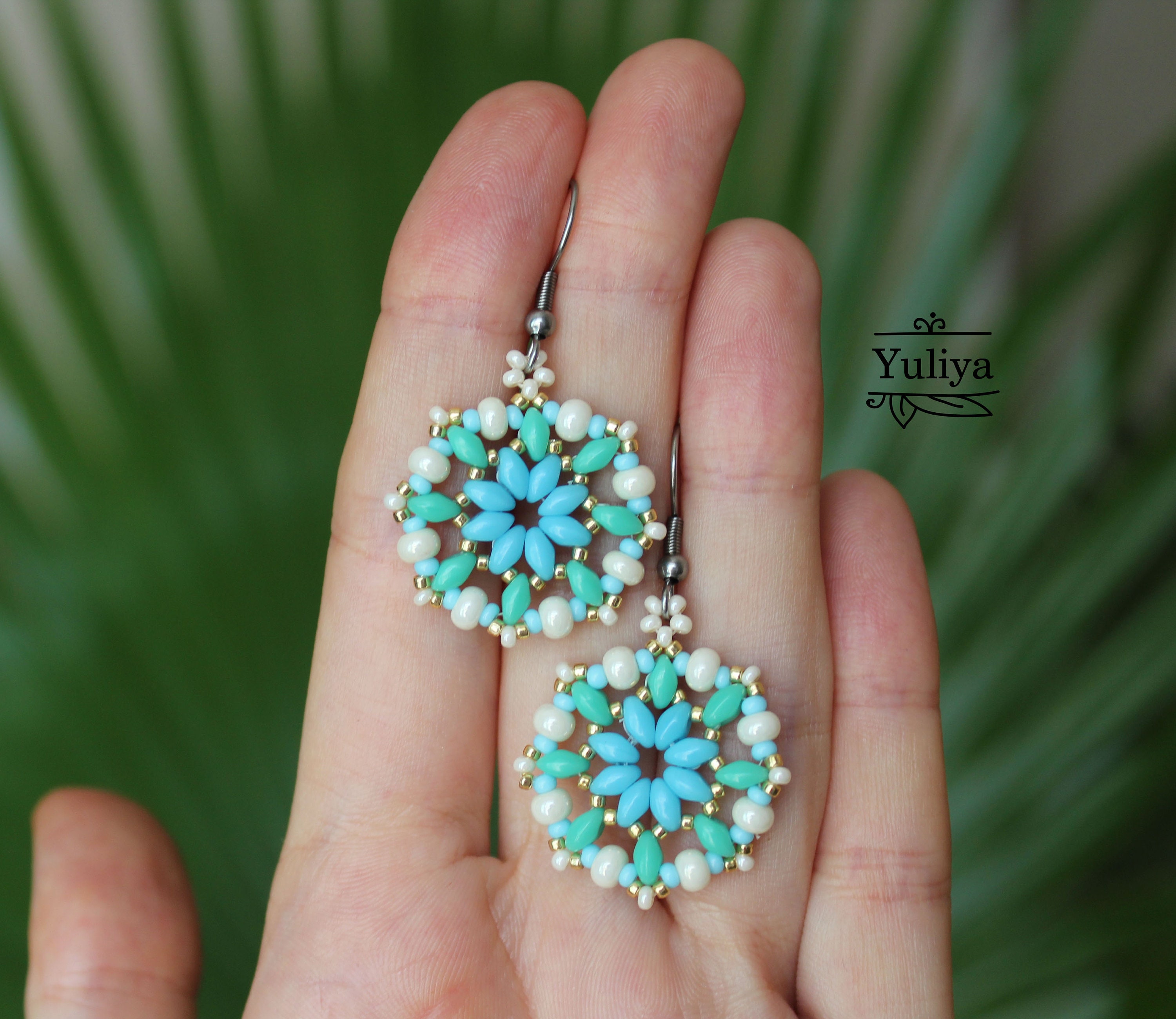Beading Tutorial Earrings, Superduo Bead Pattern, Easy, Beginner ...