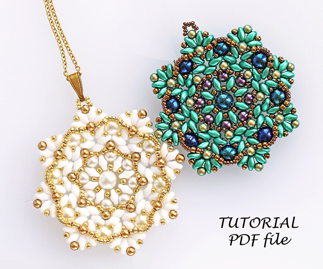 Beaded Pendant Pattern Beadwork Pattern Superduo Beading - Etsy