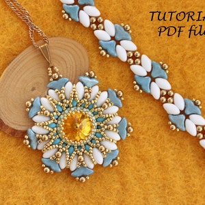 Beaded Jewelry Tutorial, Bracelet & Pendant Pattern ~ Irisduo, Superduo ...
