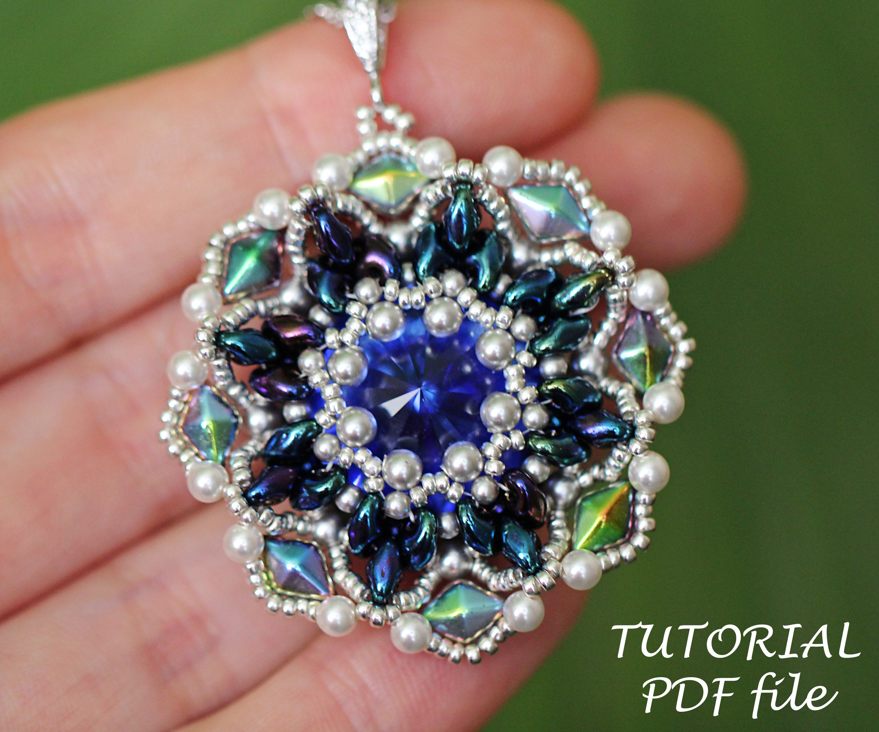 Tutorial Pendant Beading Tutorial Pendant Pattern | Etsy