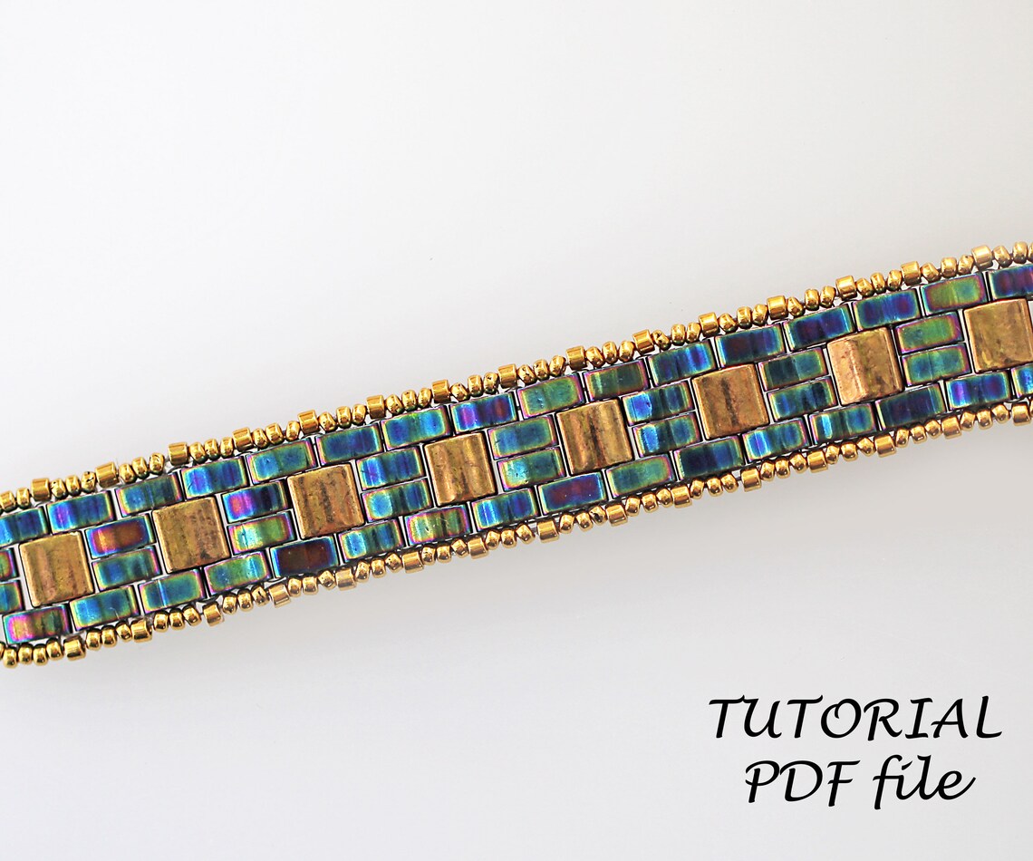 Tutorial Beaded Bracelet Tila Bead Pattern Beading Tutorial - Etsy