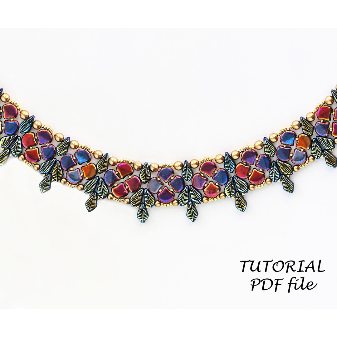 Beading Tutorial Necklace Pattern Ginko Kite Beads Step-by-step Jewelry ...
