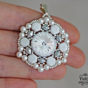 Pendant Tutorial, Beading Tutorial, Beaded Rivoli Pendant Pattern, Bead ...