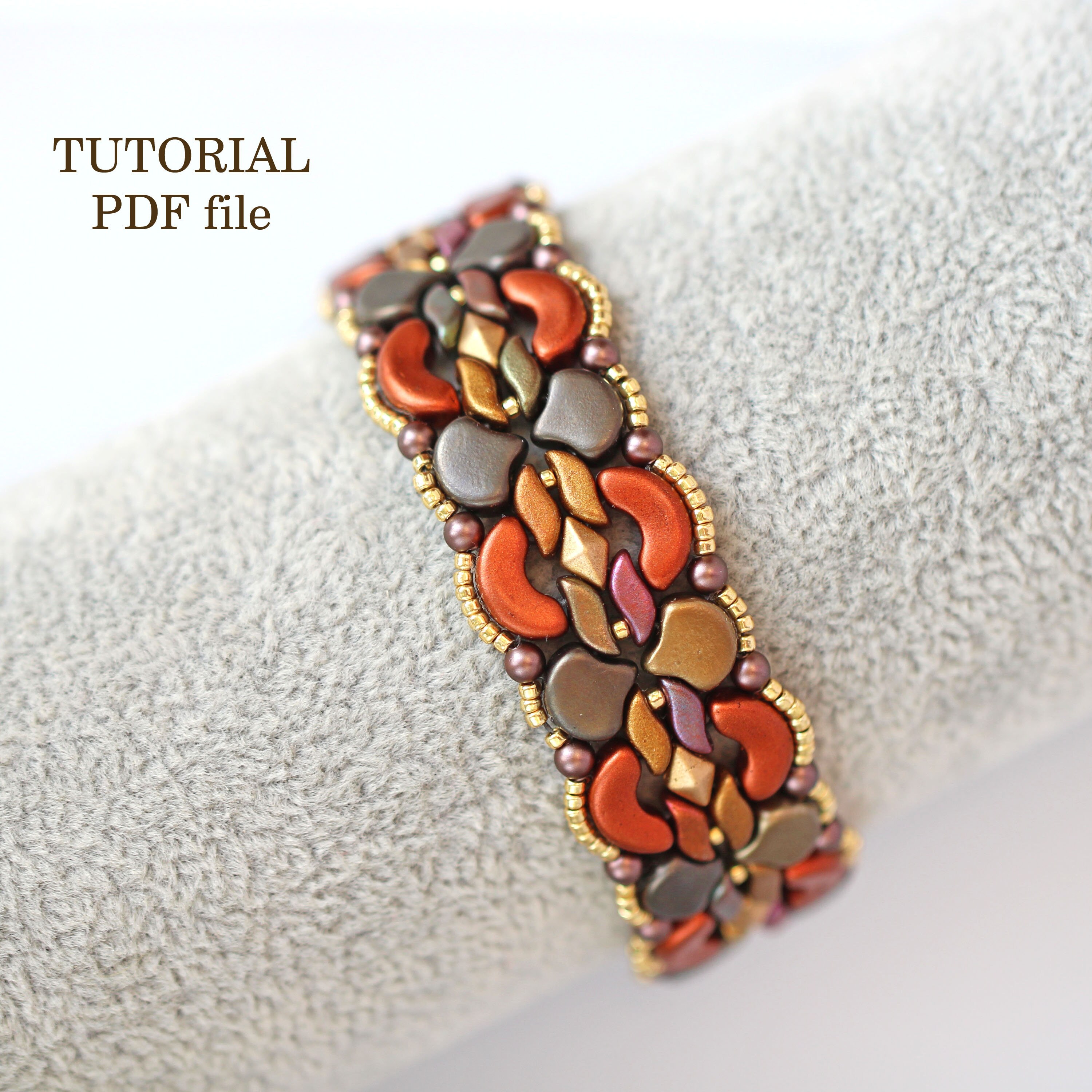 Bead Pattern Bracelet Ginko Bead Stormduo Tutorial 2 Hole | Etsy