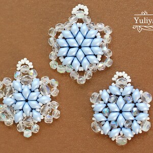 Snowflake Tutorial, Beaded Pendant Tutorial; Easy, Simple Bead Pattern, Snowflake Bead Tutorial ...