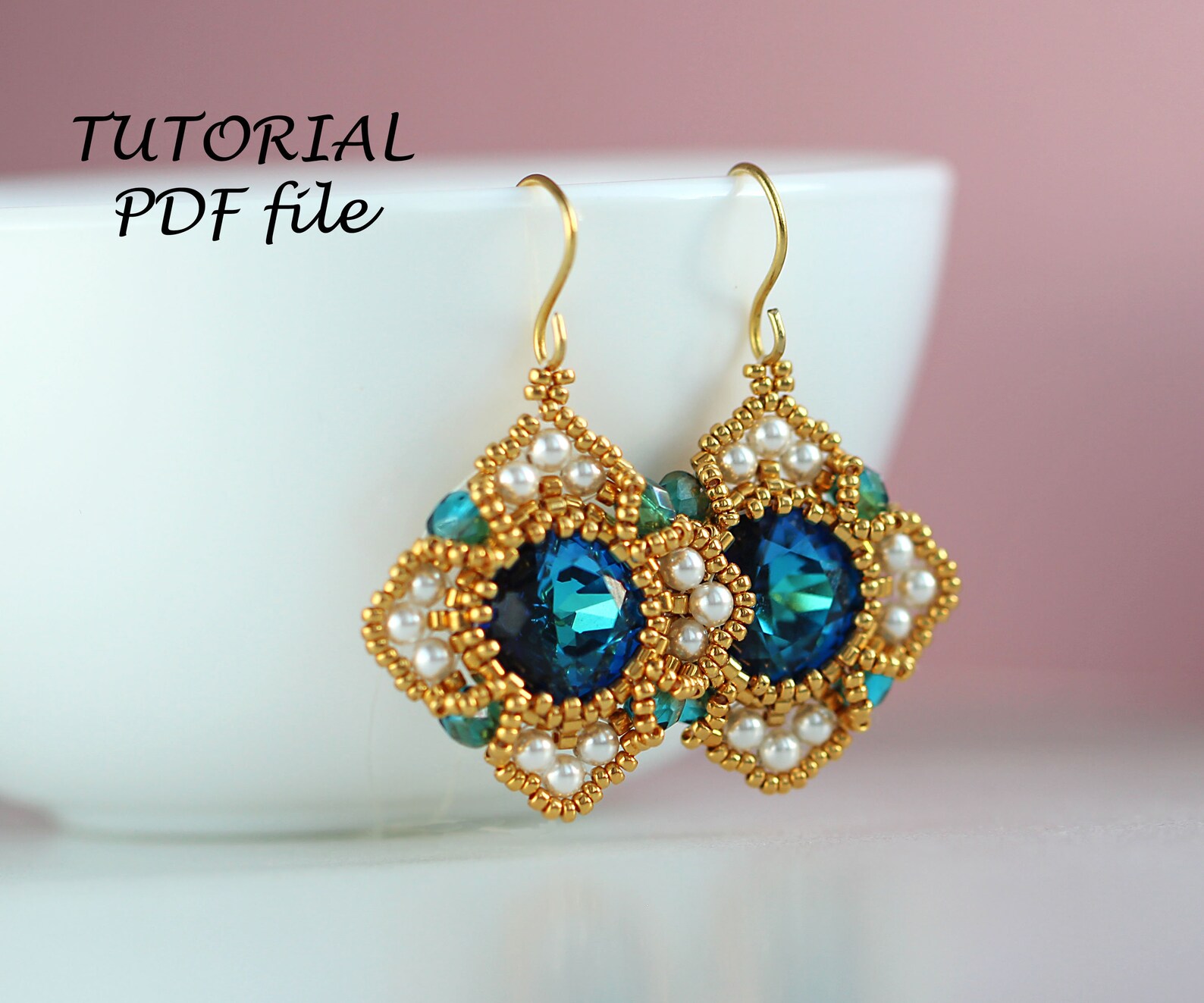 Beading Tutorial, Rivoli Earring Tutorial, Beaded Earring Tutorial ...