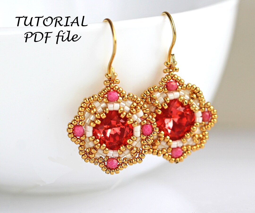 Beading Tutorial and Pattern Beaded Earrings Tutorial 470 - Etsy