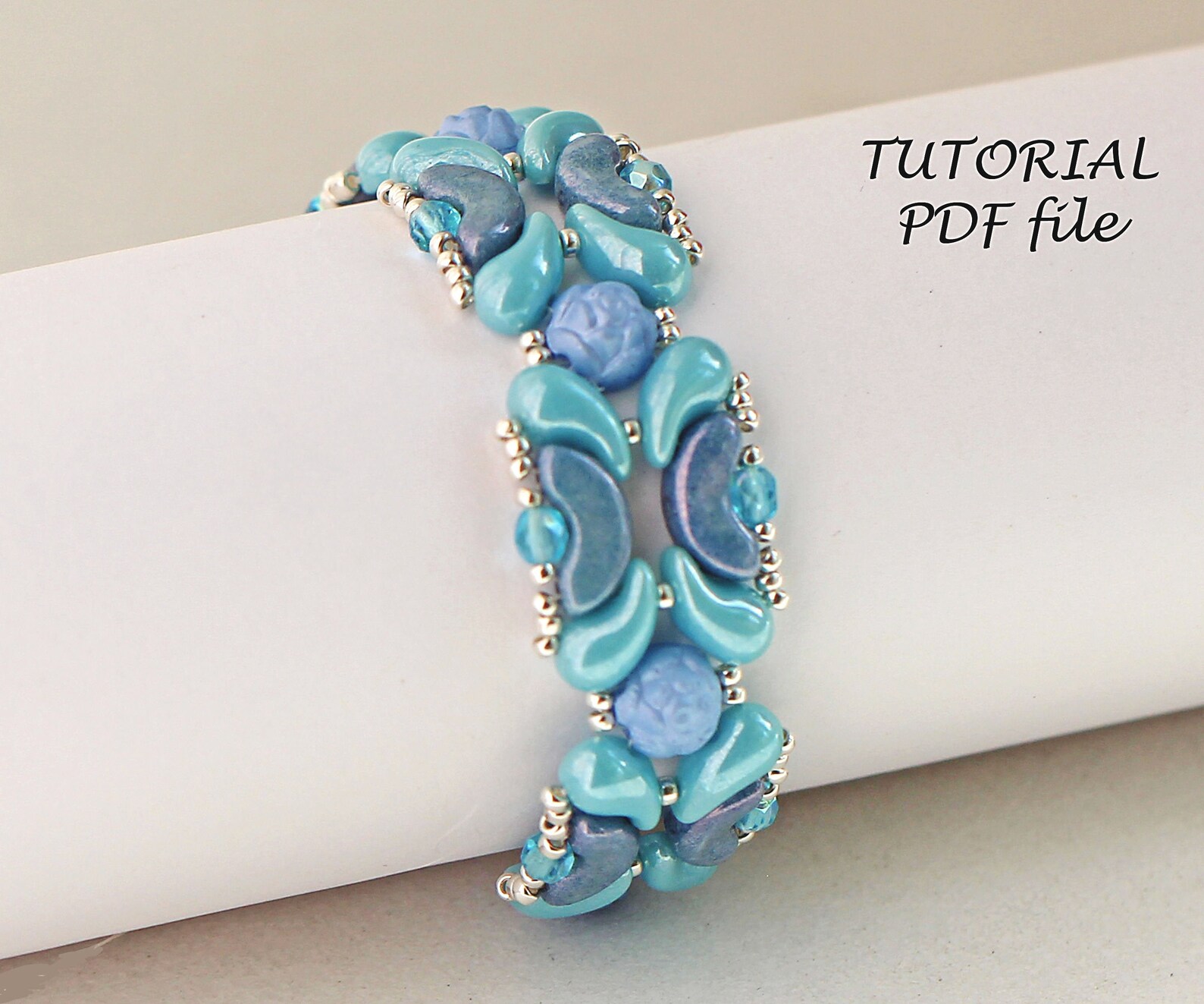 Beading Tutorial Beaded Bracelet Pattern Arcos Rosetta Bead - Etsy