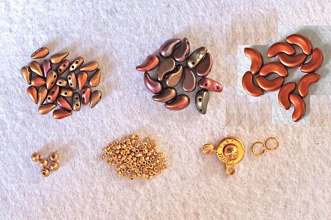 Beading tutorial bracelet Two hole bead pattern Beading | Etsy