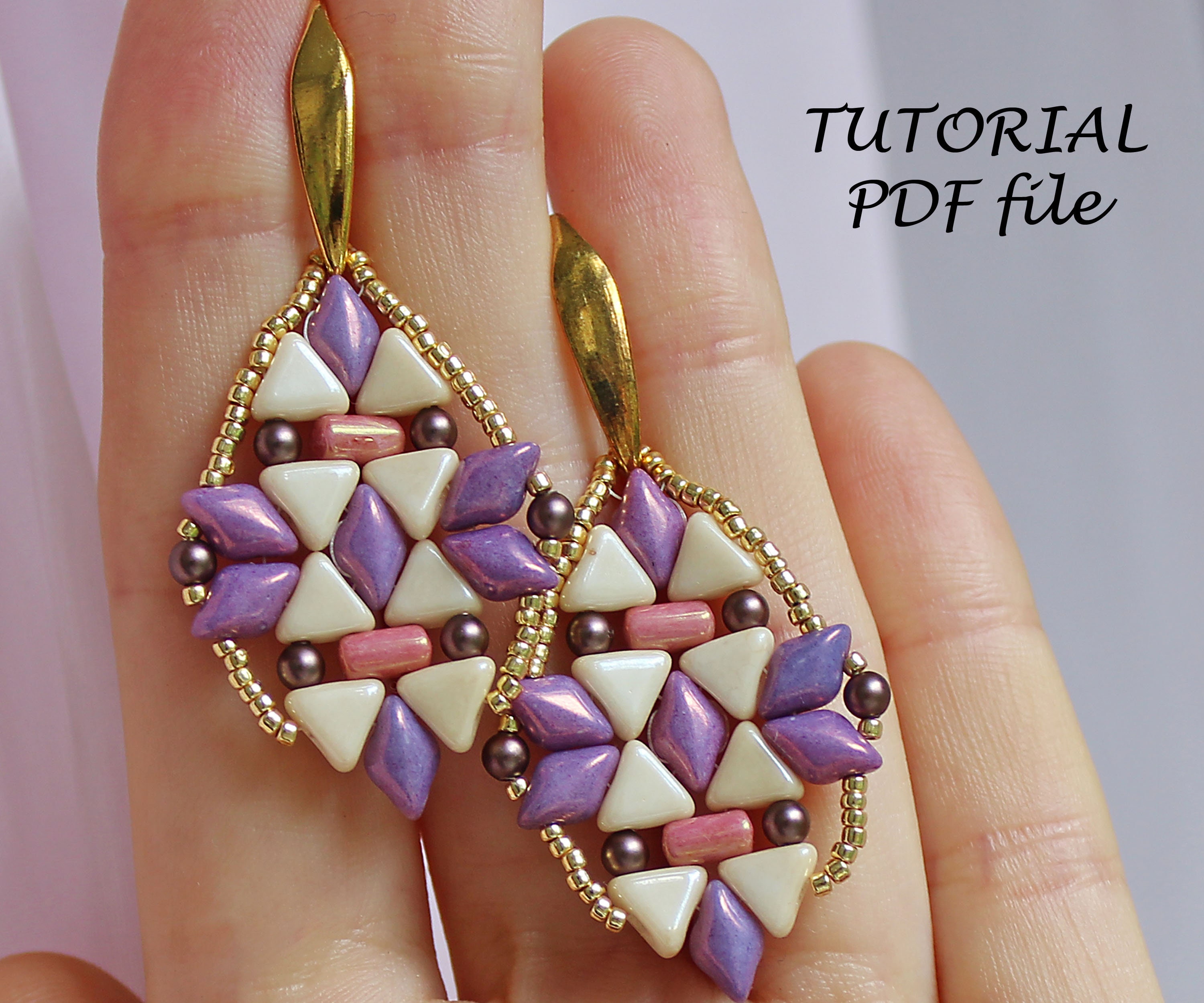 Beaded Jewelry Tutorial Beaded Earrings & Bracelet Pattern - Etsy