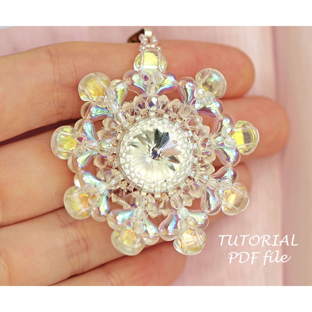 Beaded Rivoli Pendant Tutorial Beading Instructions Using Ginko Zoliduo ...