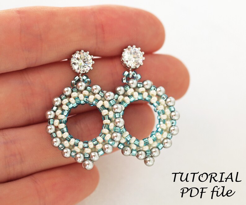 Hoop Earrings Tutorial Bead Earrings Pattern Seed Bead - Etsy