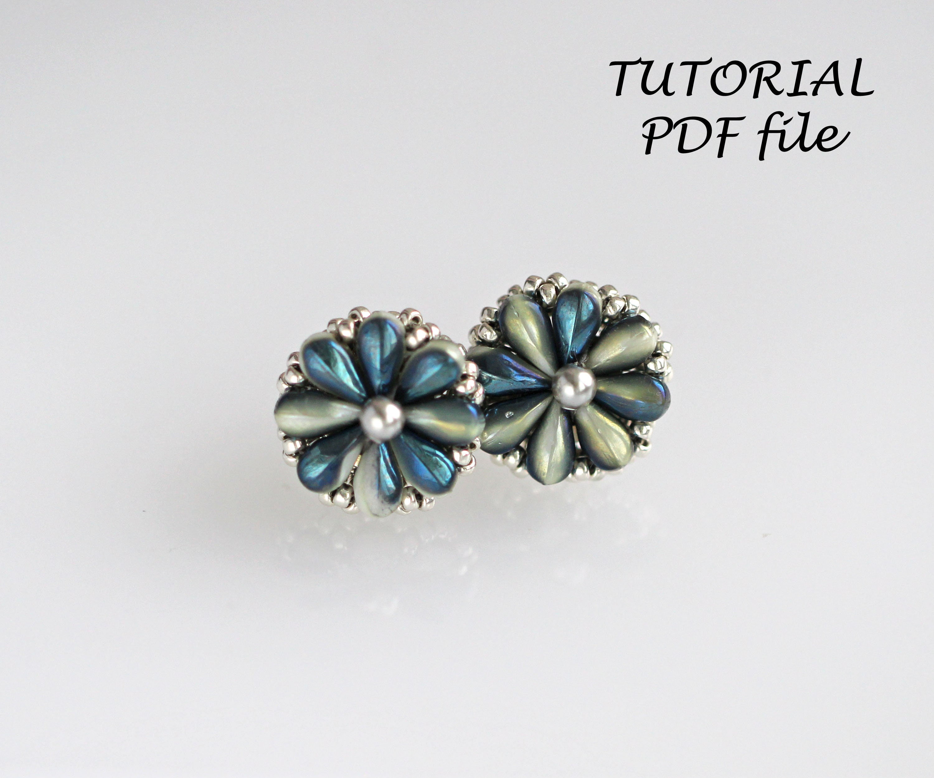Earrings tutorial Beaded stud earring tutorial Seed bead | Etsy