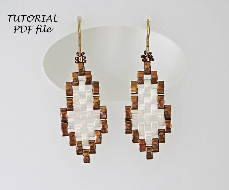 Beaded Earrings Tutorial Half Tila Pattern Earrings - Etsy
