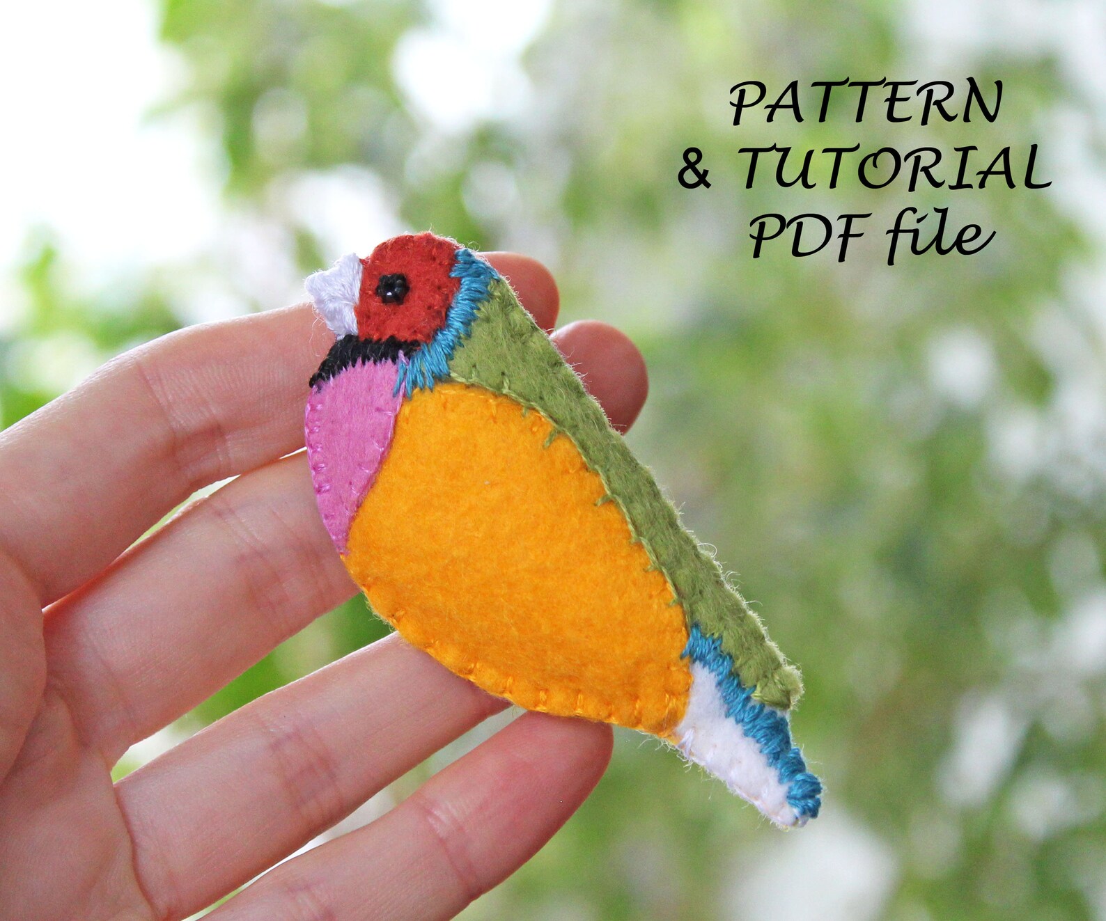 Felt Brooch Pattern Felt Sewing Pattern Bird Tutorial - Etsy