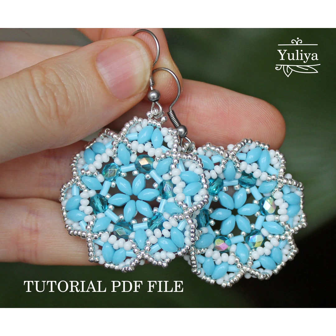 Beaded Earrings Tutorial, Beading Tutorial Earrings, Superduo Bead ...