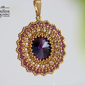 Pendant Tutorial Bead Rivoli Pattern Oval 18x13.5mm Design Step-by-step ...