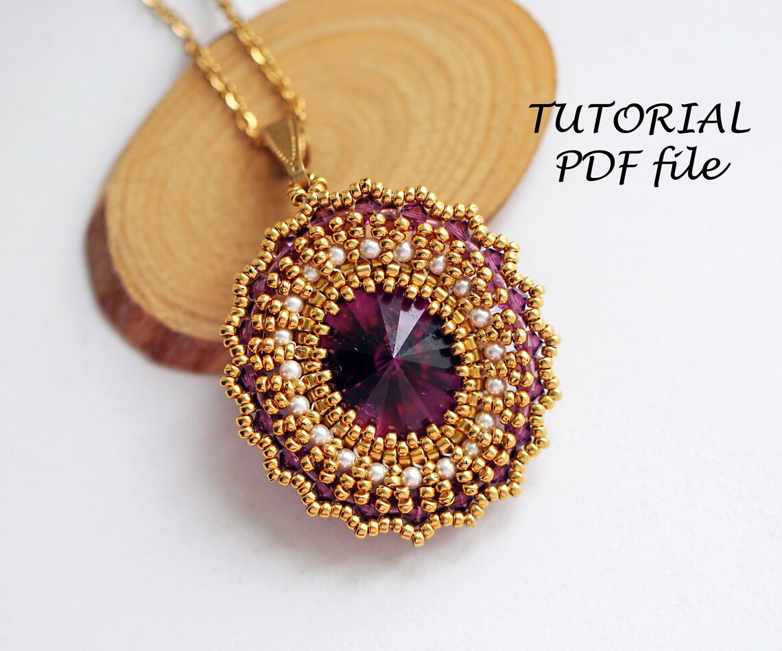 Pendant Tutorial Bead Rivoli Pattern Oval Rivoli 18x13.5 | Etsy