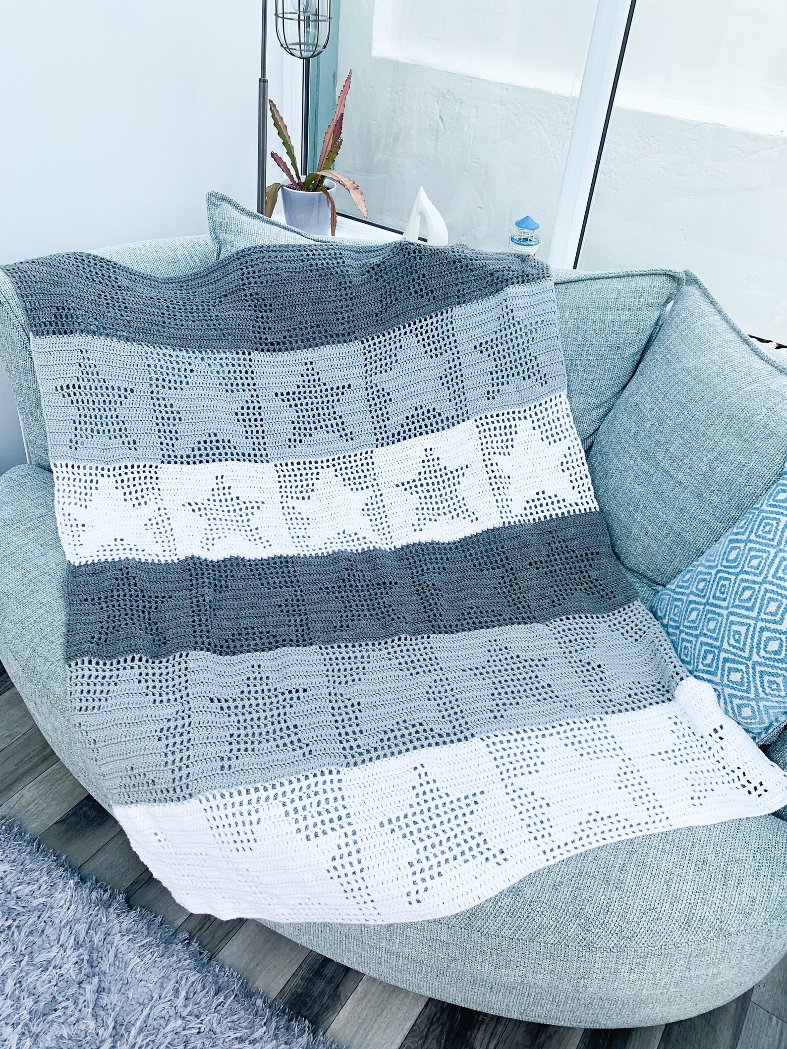 Steren Filet Crochet Star Blanket Pattern/gender Neutral Baby - Etsy