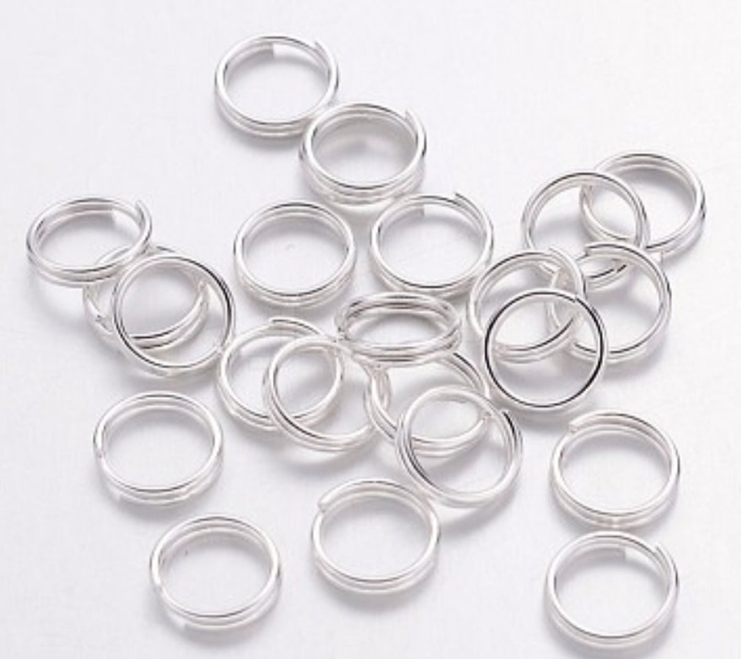 500 X 7mm Silver Plated Split Rings, Double Loops Jump Rings, Cadmium ...
